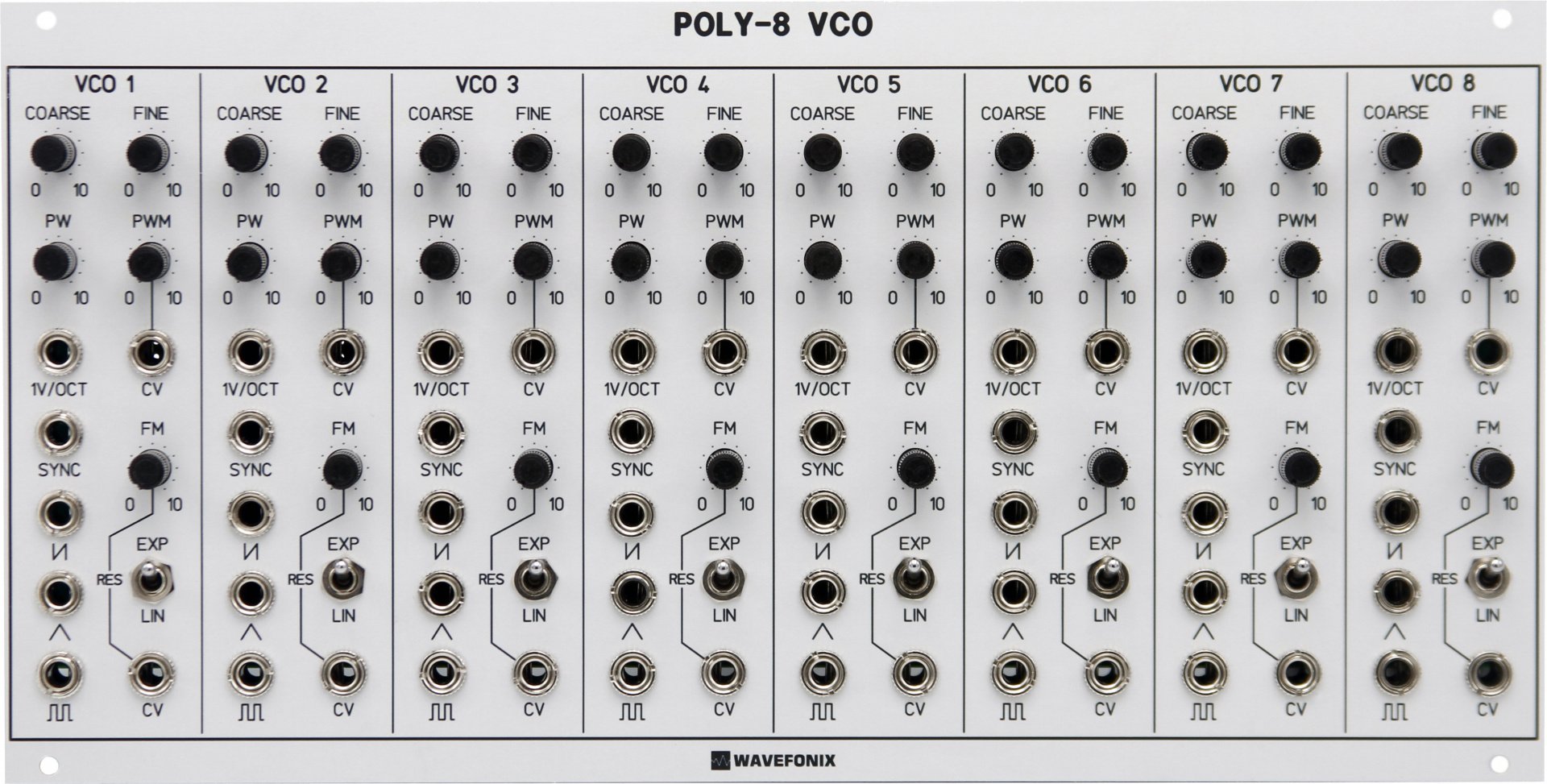 Wavefonix Poly 8 Voltage Controlled Oscillator Vco Eurorack Module On Modulargrid