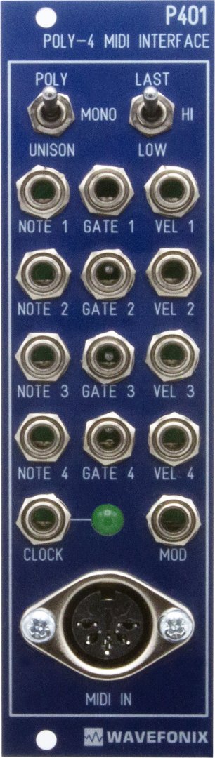 Wavefonix P401 Poly 4 Midi Interface Blue Edition Eurorack Module On Modulargrid